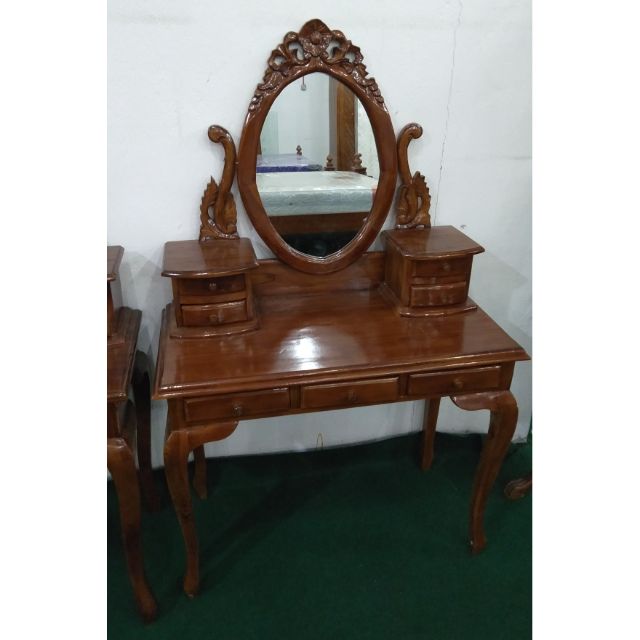 Meja solek jati berlaci dan kerusi | Shopee Malaysia
