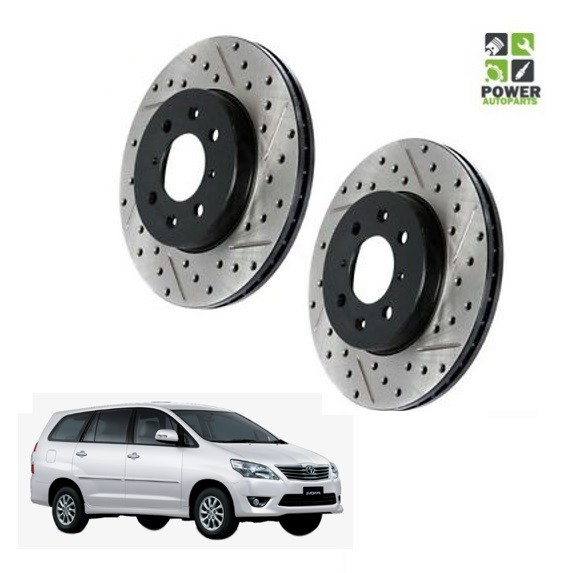 Toyota innova TGN40 2011 Front Disc Rotor Set ( DRILLED & SLOTTED ...