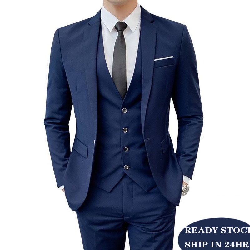 [M'sia Ready Stock] three-piece set Business Best Man Pant Suits ...