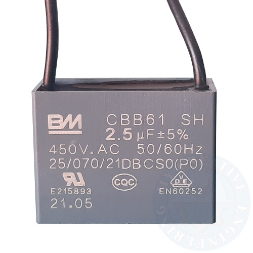 BM Fan Capacitor CBB61 450V 0.8 ~ 10 uF Kapasitor Kipas Compatible with ...
