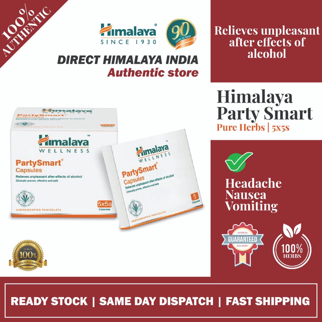 [New Stock💯] HIMALAYA PARTY SMART PILLS 5S Hangover Pills / Relieves ...