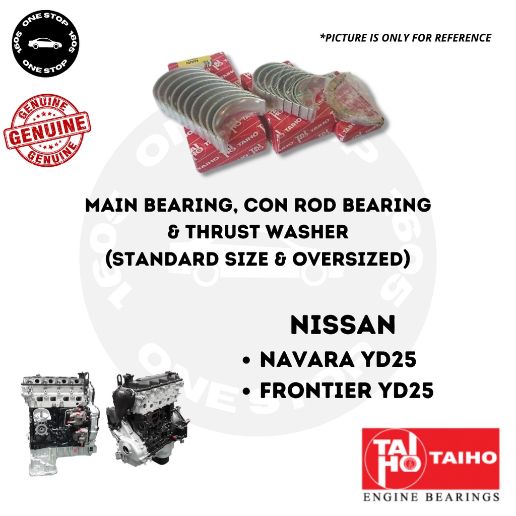 NISSAN NAVARA YD25 FRONTIER MAIN BEARING, CON ROD BEARING, THRUST WSHER ...