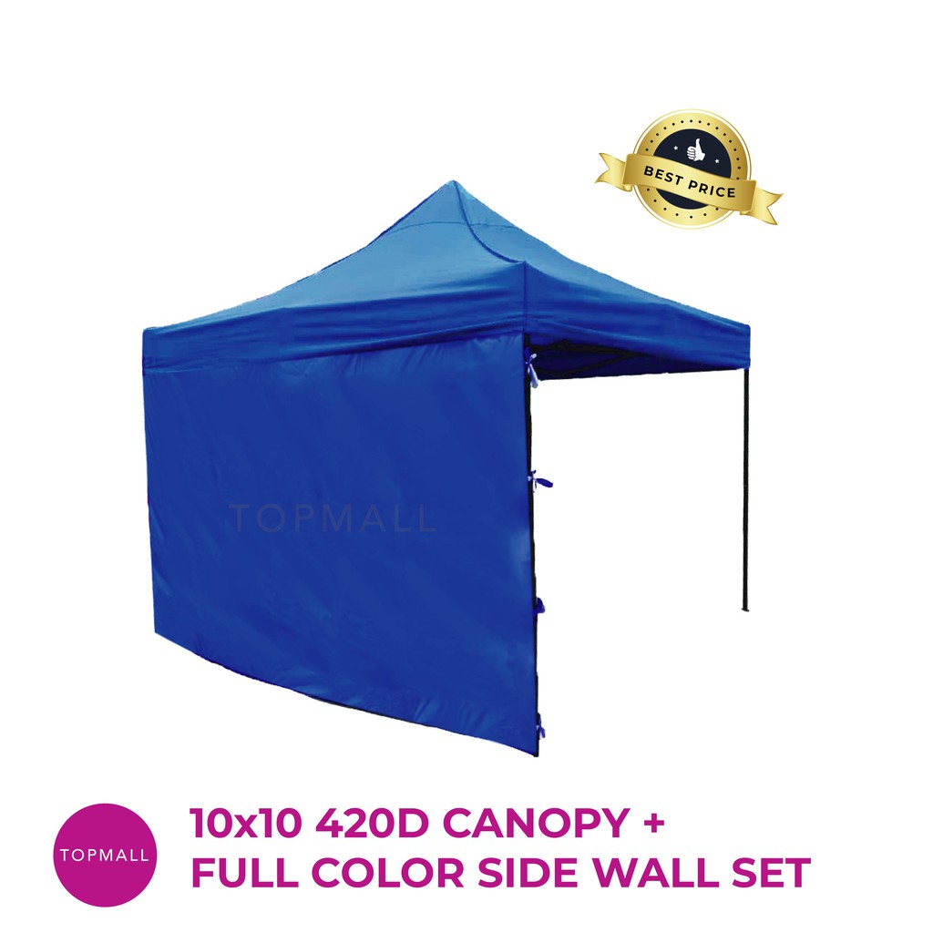 10x10 420D Canopy Kanopi Set + SIDE WALL KAIN SISI Full Colour Economic ...