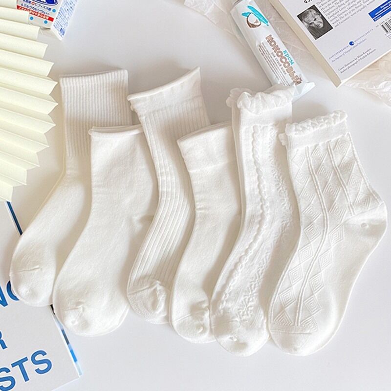 【In Stock】Cute Japanese Lolita Style White Lace Socks For Women ...