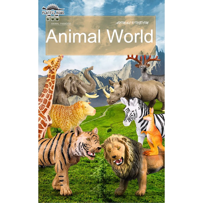 24/38/60pcs Wildlife Animals Model Toy Set Realistic Animal Action ...