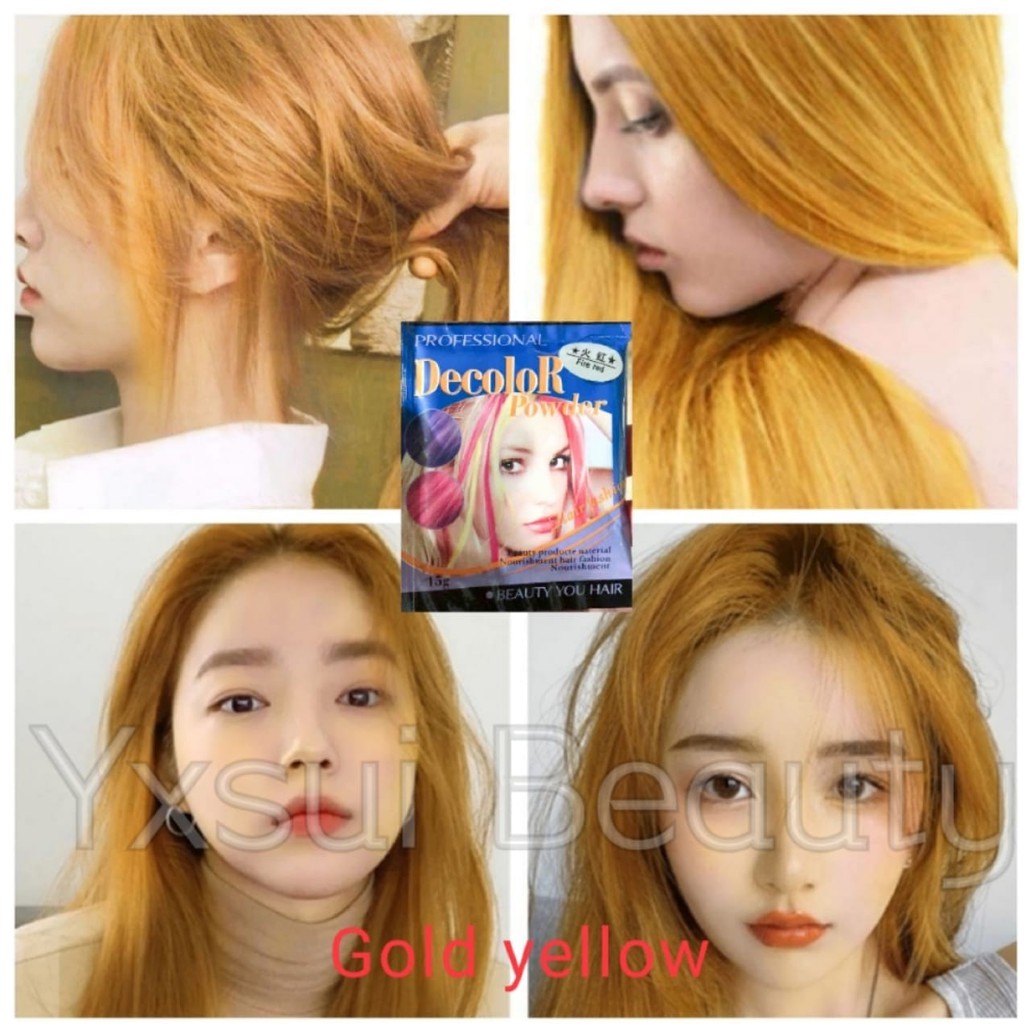 Gold yellow - Decolor Powder Hair Dye Li High Nutrition Color Bleaching ...