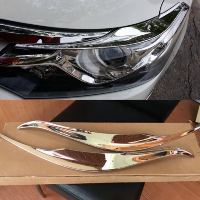 VIOS 2014-2018 NCP150 Chrome Eyebrow Eyelid Headlamp | Shopee Malaysia
