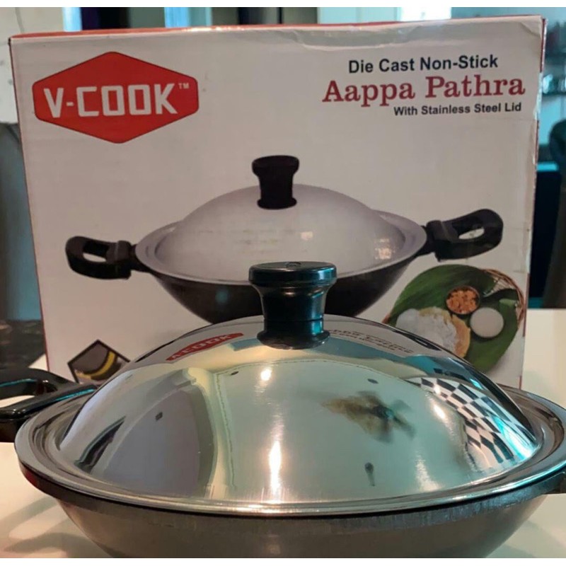 V-Cook /Diamond Appachatty with Lid (Pan Apam) | Shopee Malaysia