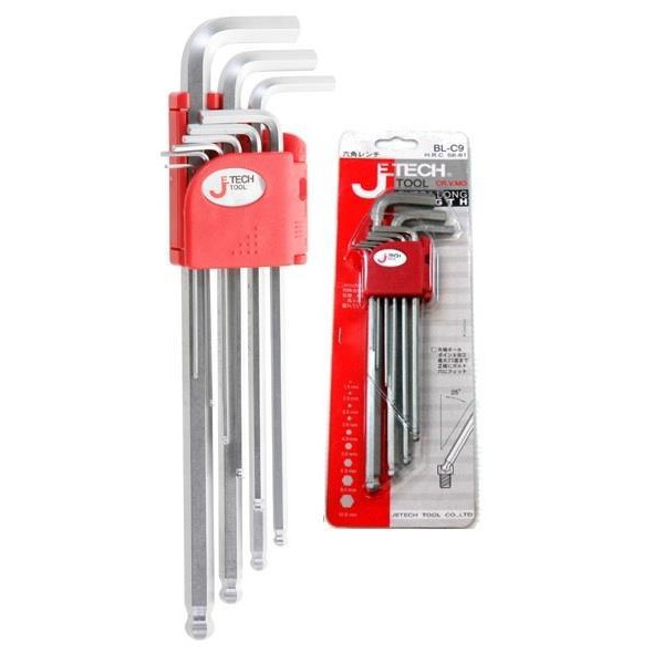 JETECH BL-C9 9 Pieces Ball Point Extra Long Hex Key Allen Key 1.5, 2.0 ...