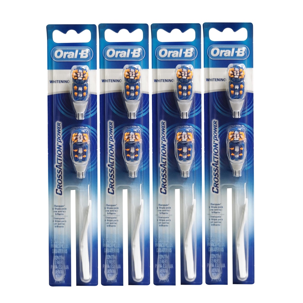 Oral-B CrossAction Power Whitening Toothbrush Head Set (4 Packs) |Berus ...