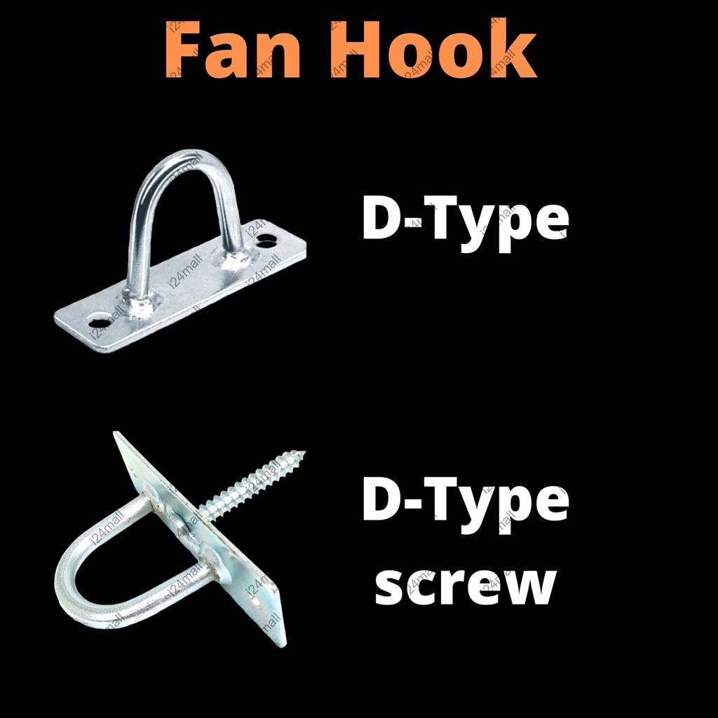 D-Type Ceiling Hook Fan Hook Ceiling Bracket Fan Bracket Cangkuk Hook ...