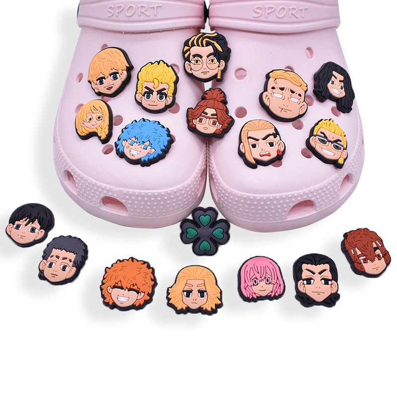Cartoon Clover jibbits for croccs Anime Character Jibbits Charm Tokyo ...