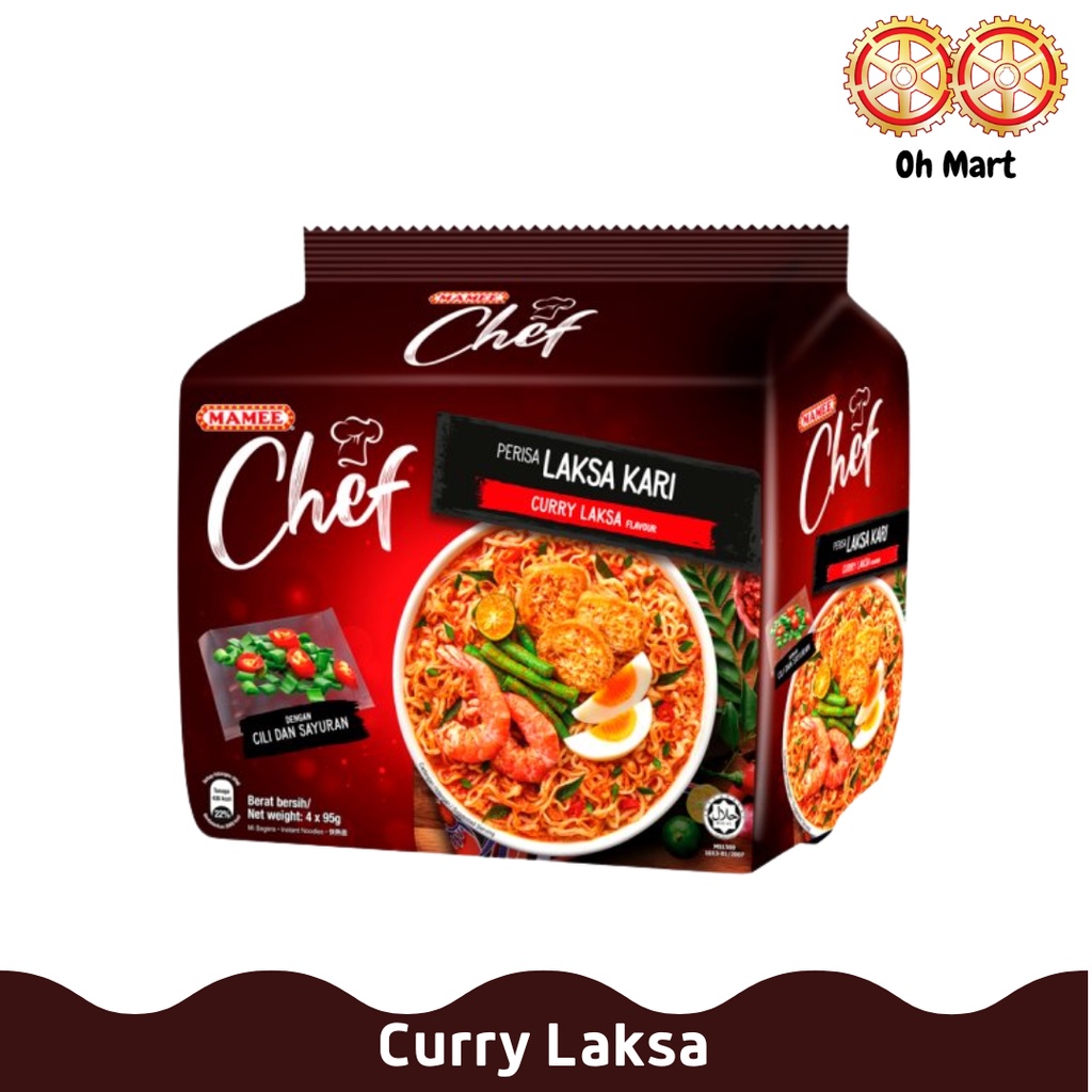 Mamee Chef Instant Noodles Curry Laksa/ Tomyam/ Spicy Chicken Shitake ...