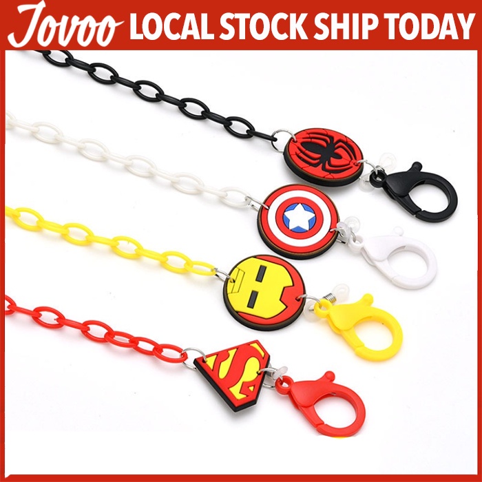 Kids Kanak Spiderman Superman Face Mask Chain Glasses Chain Face Mask ...