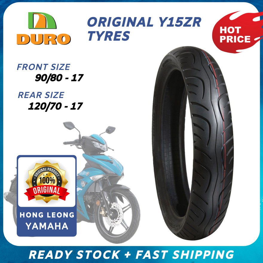 ORIGINAL YAMAHA Y15ZR DURO TUBELESS TYRE - DM 1060 FRONT 90/80-17 BACK ...