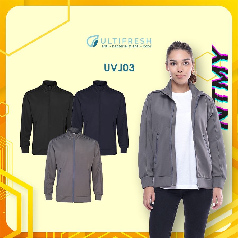ULTIFRESH UVJ03 Black Navy Light Grey Full Moon Zip Up Jacket Anti ...