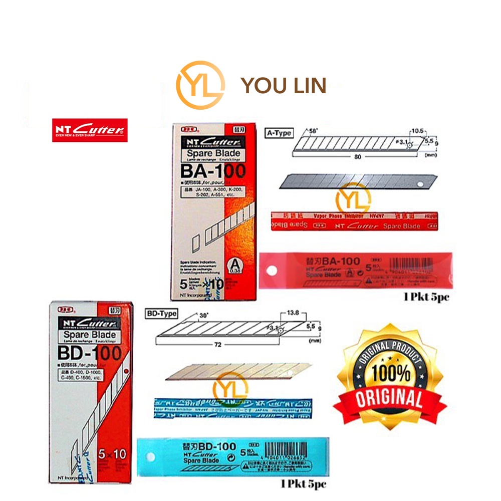 NT BA100 / BD100 Cutter Blade / Bilah Pisau | Shopee Malaysia