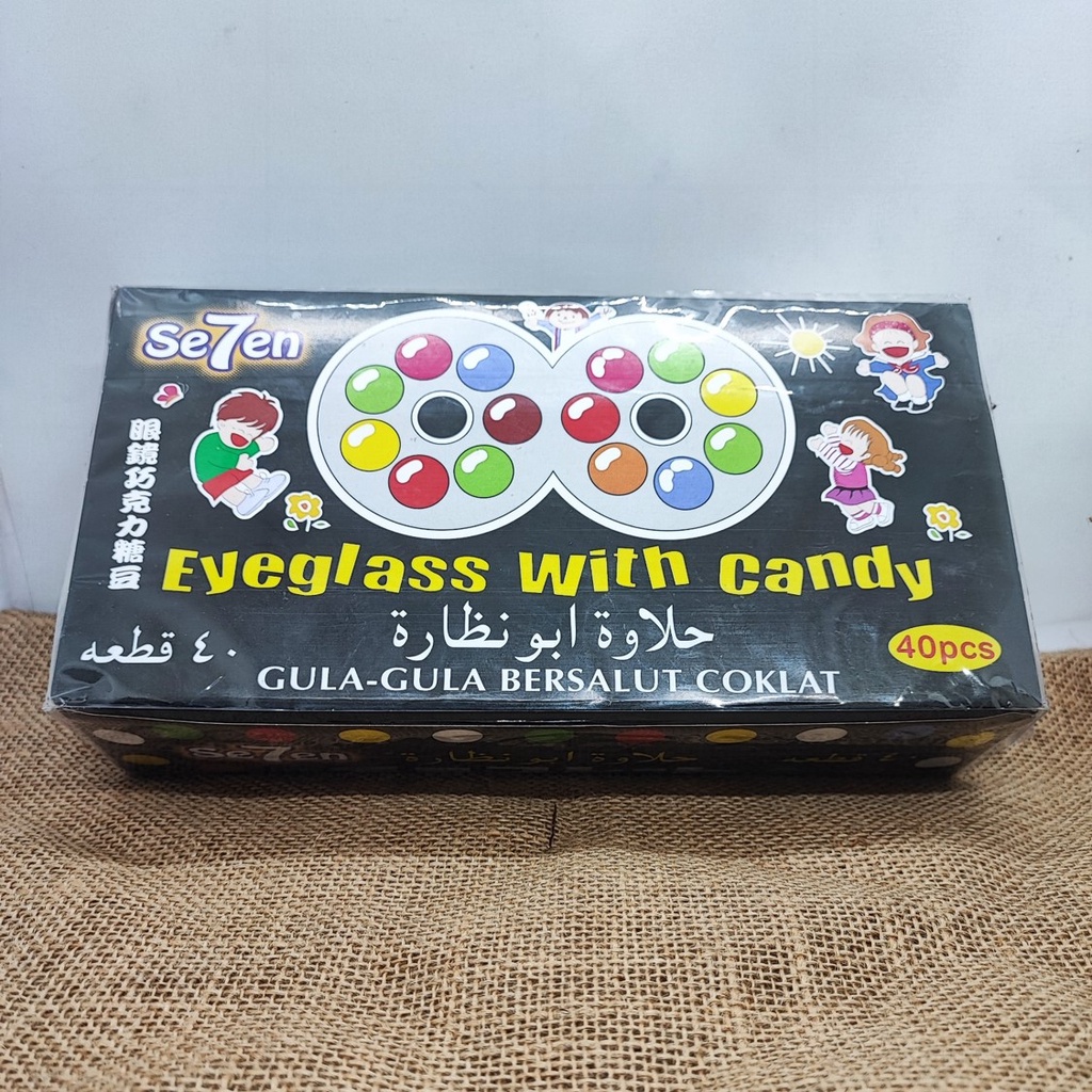 Gula-Gula Bersalut Coklat (320g/ 40PCS/ HALAL) 眼镜巧克力糖豆/ Eyeglass With ...