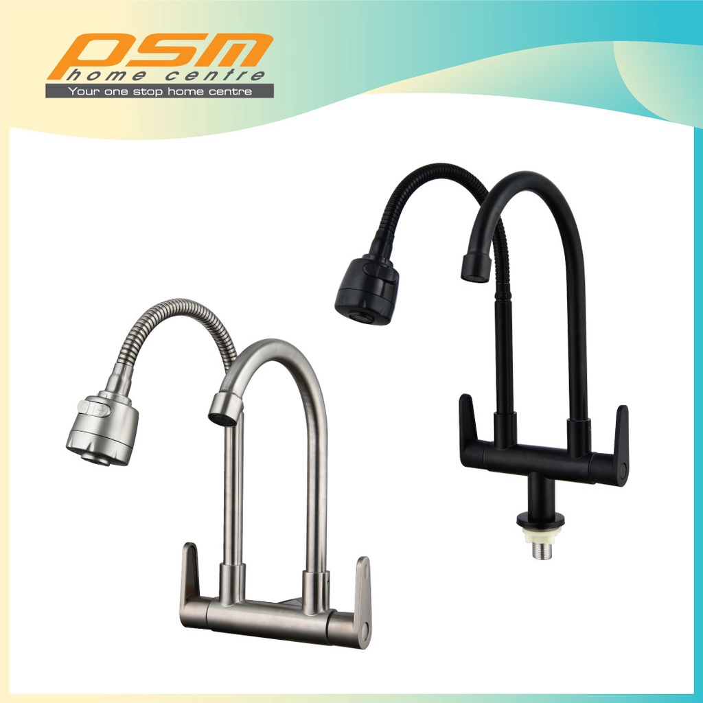 Stainless Steel 304 Satin/Black Finishing Wall/Pillar Mounted Kitchen ...