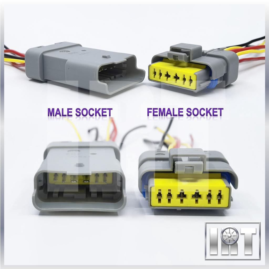 6 Pin Socket Connector Wiring Harness Engine Sensor Soket Enjin Kereta ...