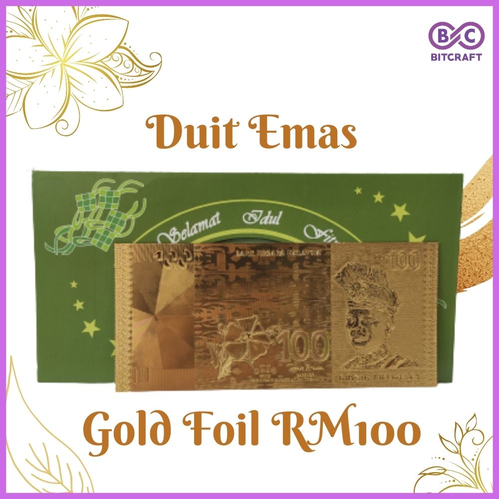 Raya Packet Golden Foil RM100 Golden Note Money Sampul Duit Raya Duit ...