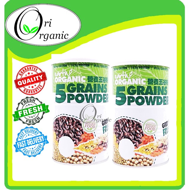 【NO SUGAR ADDED】2x EARTH ORGANIC 5 Grain Powder 500g (Exp 5/2026) five ...
