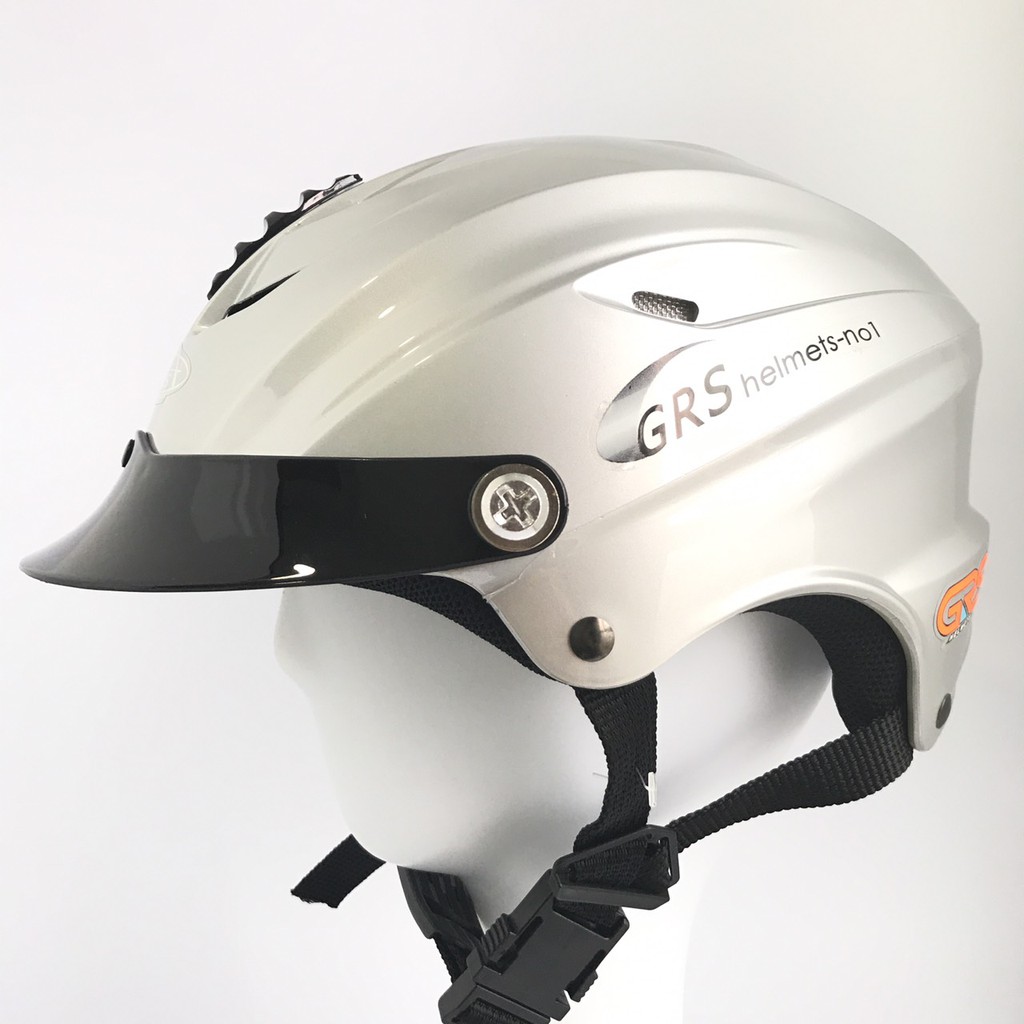 GRS A760T premium half-head helmet (glossy silver) | Shopee Malaysia