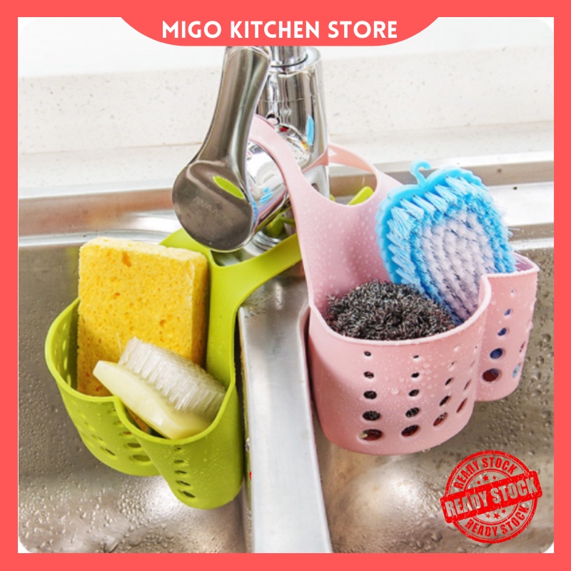 MIGO.Kitchen Organizer Sink Hanging Basket Buckle Water Tap Collect Bag ...