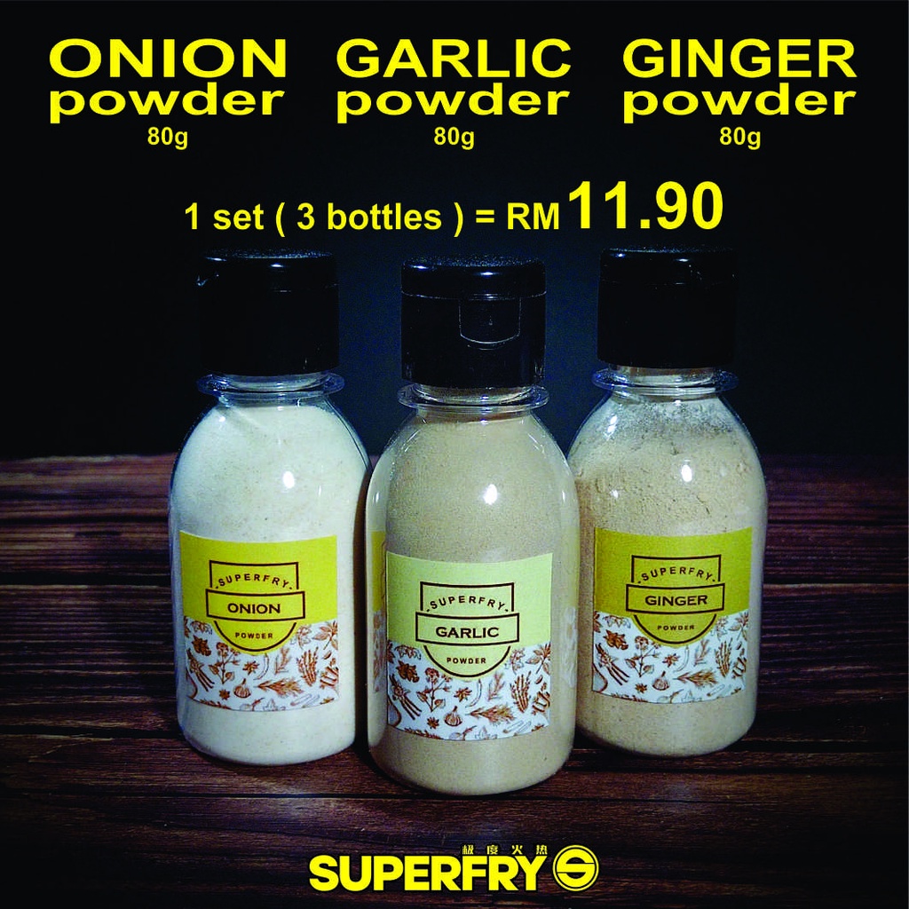 SUPERFRY Garlic X Onion X Ginger powder value set -80g ( X3 bottle ...
