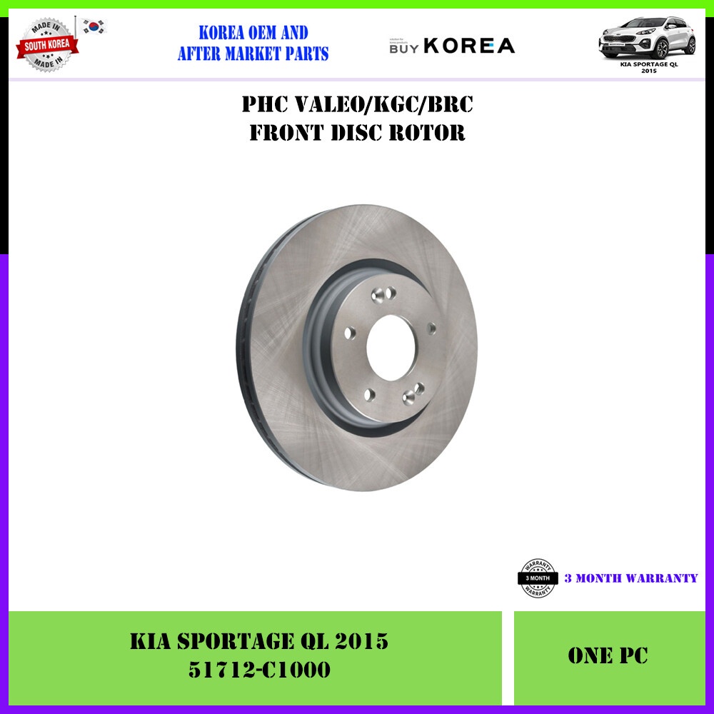 Kia Sportage QL 2016 Front Korea Aftermarket Disc Rotor 1pc (51712 ...