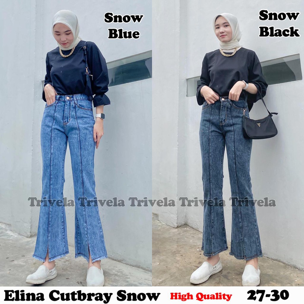 Elina Cutbray Jeans Snow / Cutbray Highwaist Jeans / Cutbray Women's ...