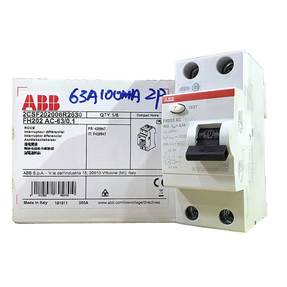 ABB 100mA 2POLE ELCB (40A / 63A) | Shopee Malaysia