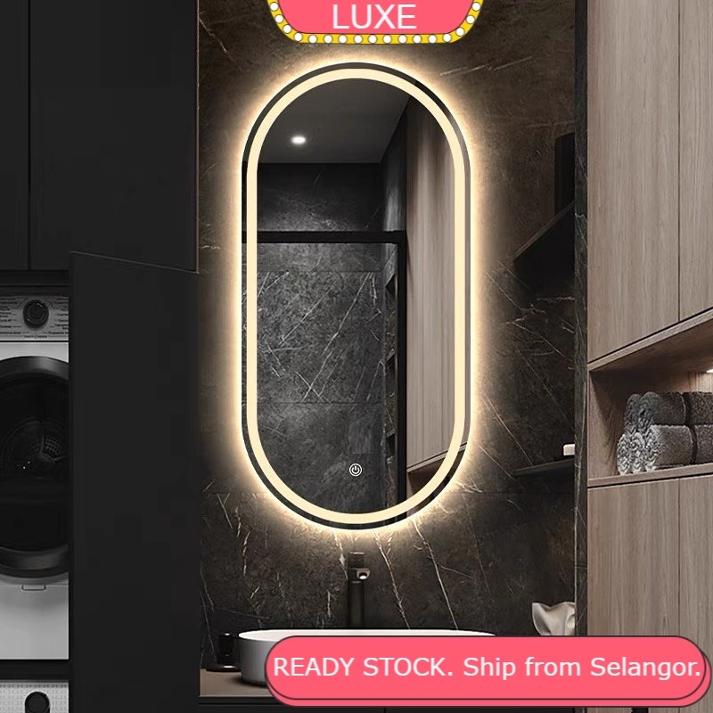LUXE Bathroom Mirror LED Cermin Lampu Vanity Mirror Makeup Mirror IKEA ...