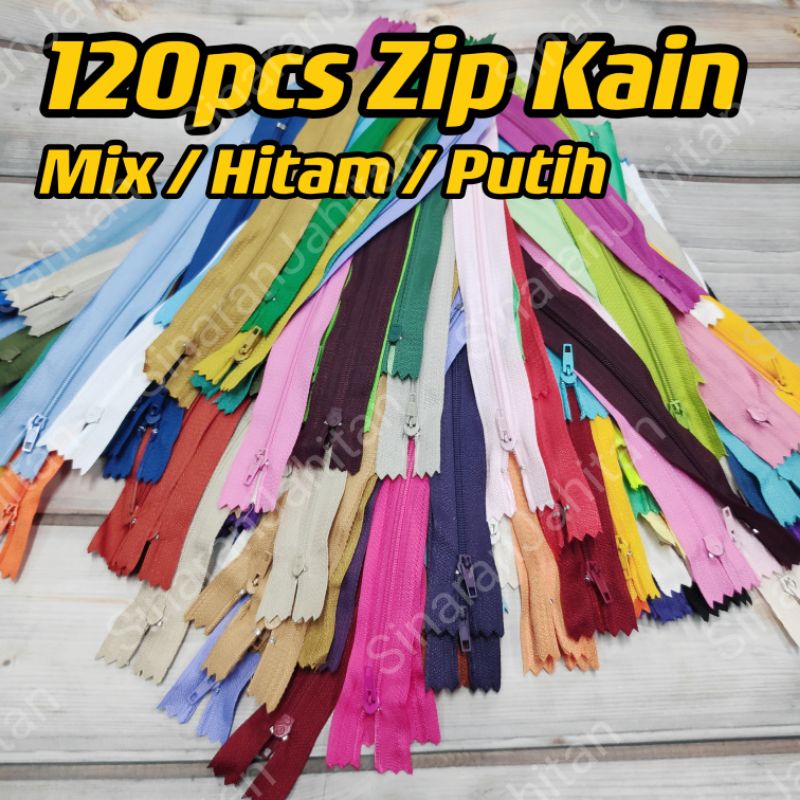 🇲🇾Zip Kain 8 inci 120pcs / 60pcs ( Random Mix Semua Warna ) *Harga ...