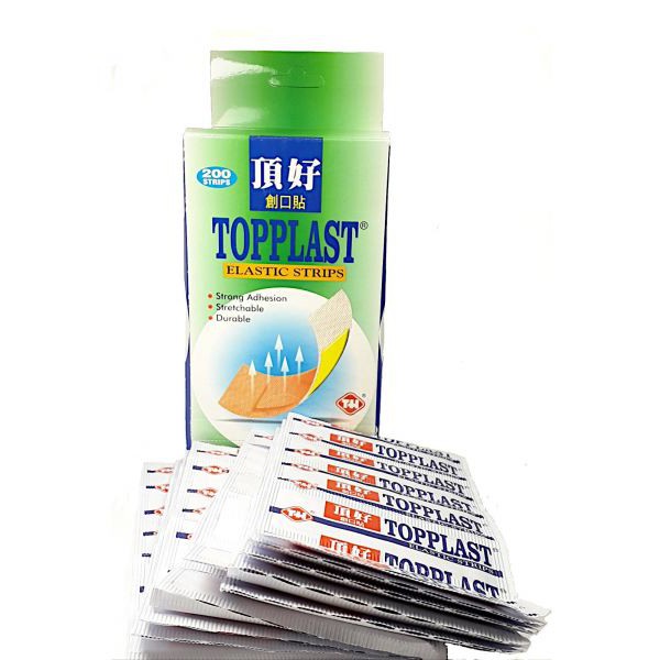 Topplast Elastic Strips 100pcs Plaster Luka Berubat, First Aid Strips ...