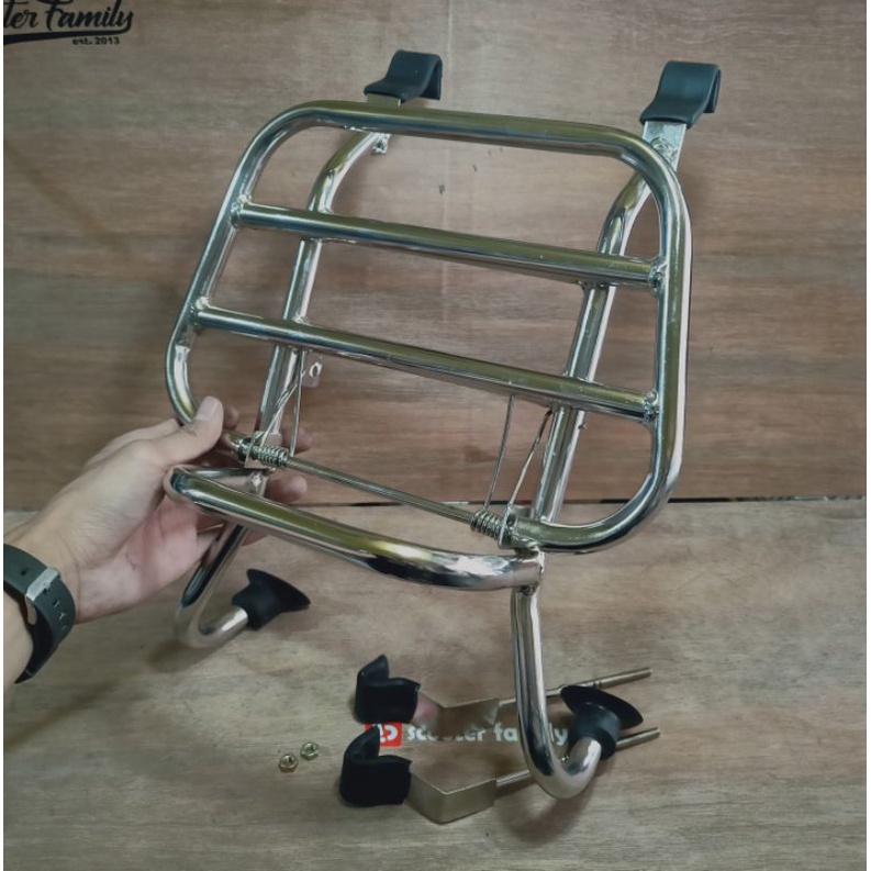Vespa front rack front rack for all vespa Classic Chrome | Shopee Malaysia