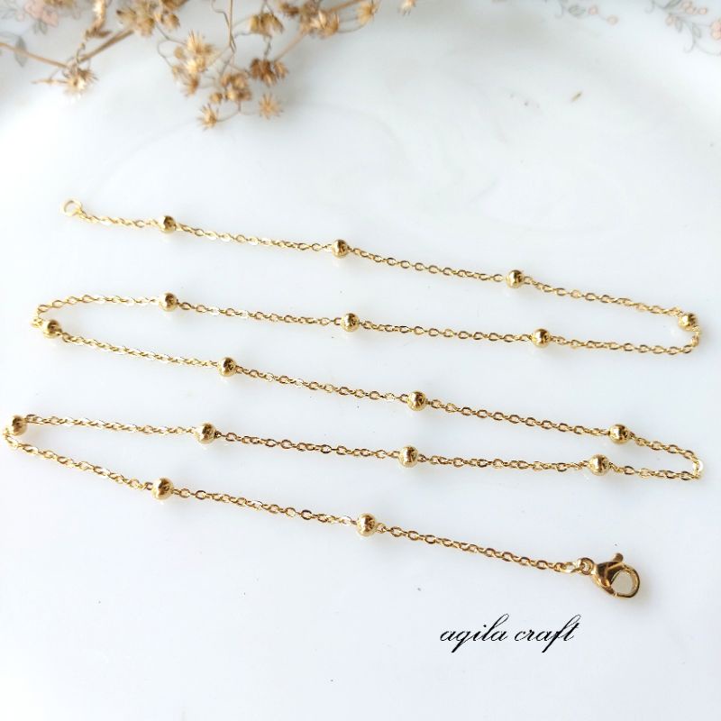 Titanium Necklace Ball Chain Necklace | Shopee Malaysia