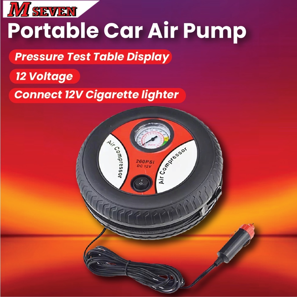 Portable 12V car mini tire Auto Car Electric Tire Inflator Pump Air ...