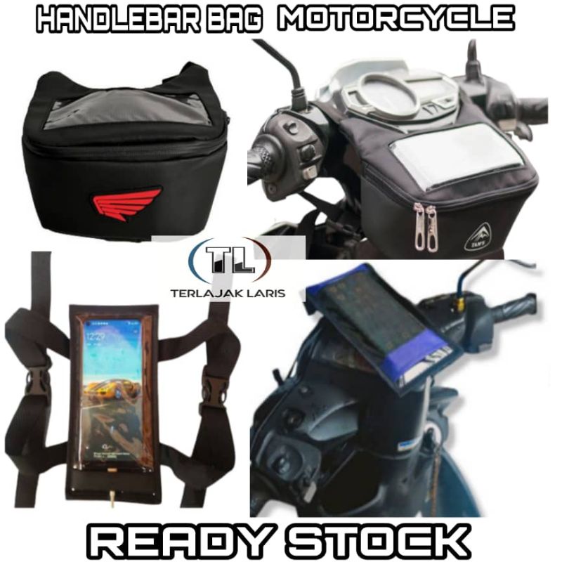 Bag Handle Bar Waterproof Pouch Bag Waterproof Beg handle Waze Grab ...