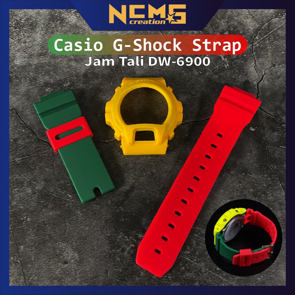 [NCMS] Bnb DW6900 Tali Jam G Shock DW6900 G Shock Strap Rasta Jam G ...