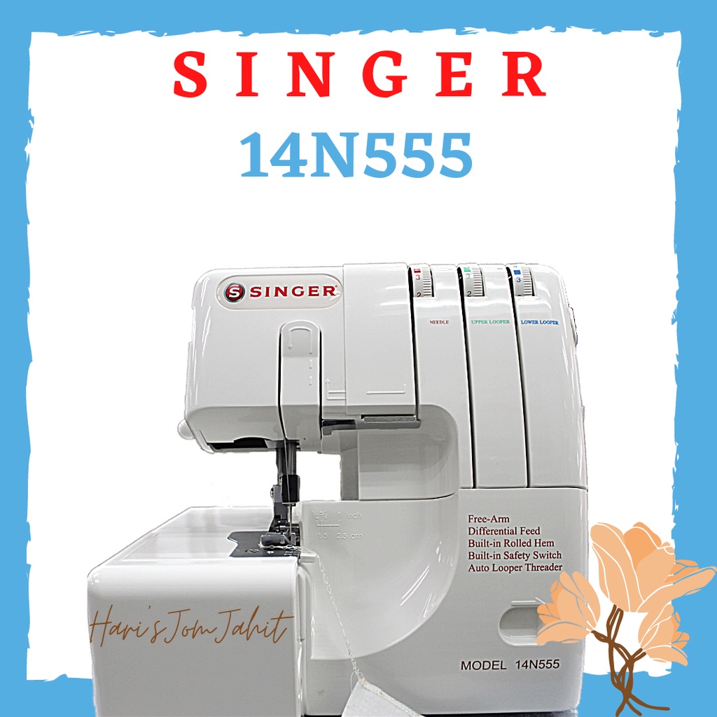 🔥Ready Stock 🔥SINGER Overlock Edging 14N555 Portable Sewing Machine ...