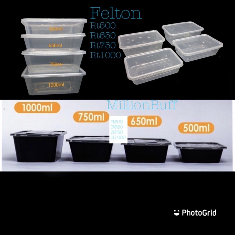 Felton Container/Black/Transperant Rectangular/Square Container and EC ...