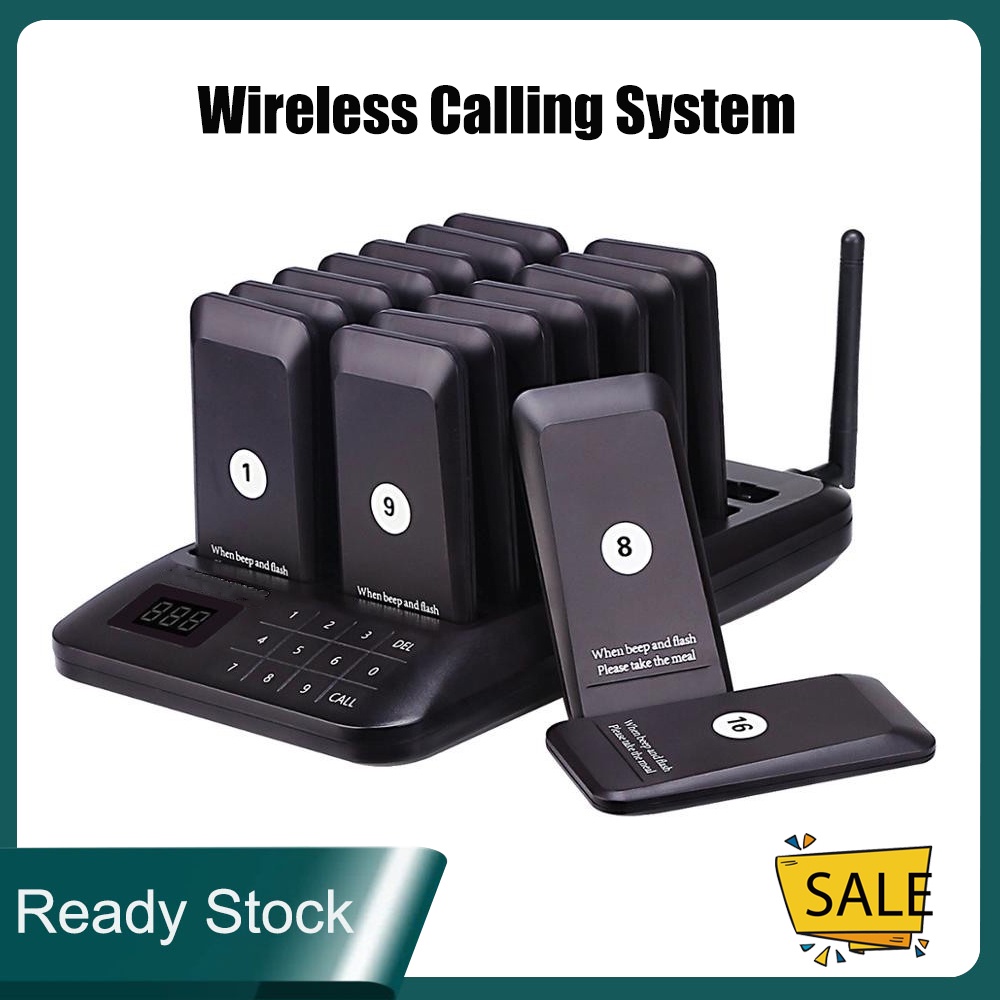 Restaurant Pager Wireless Calling System with 16 Pager Receivers for ...