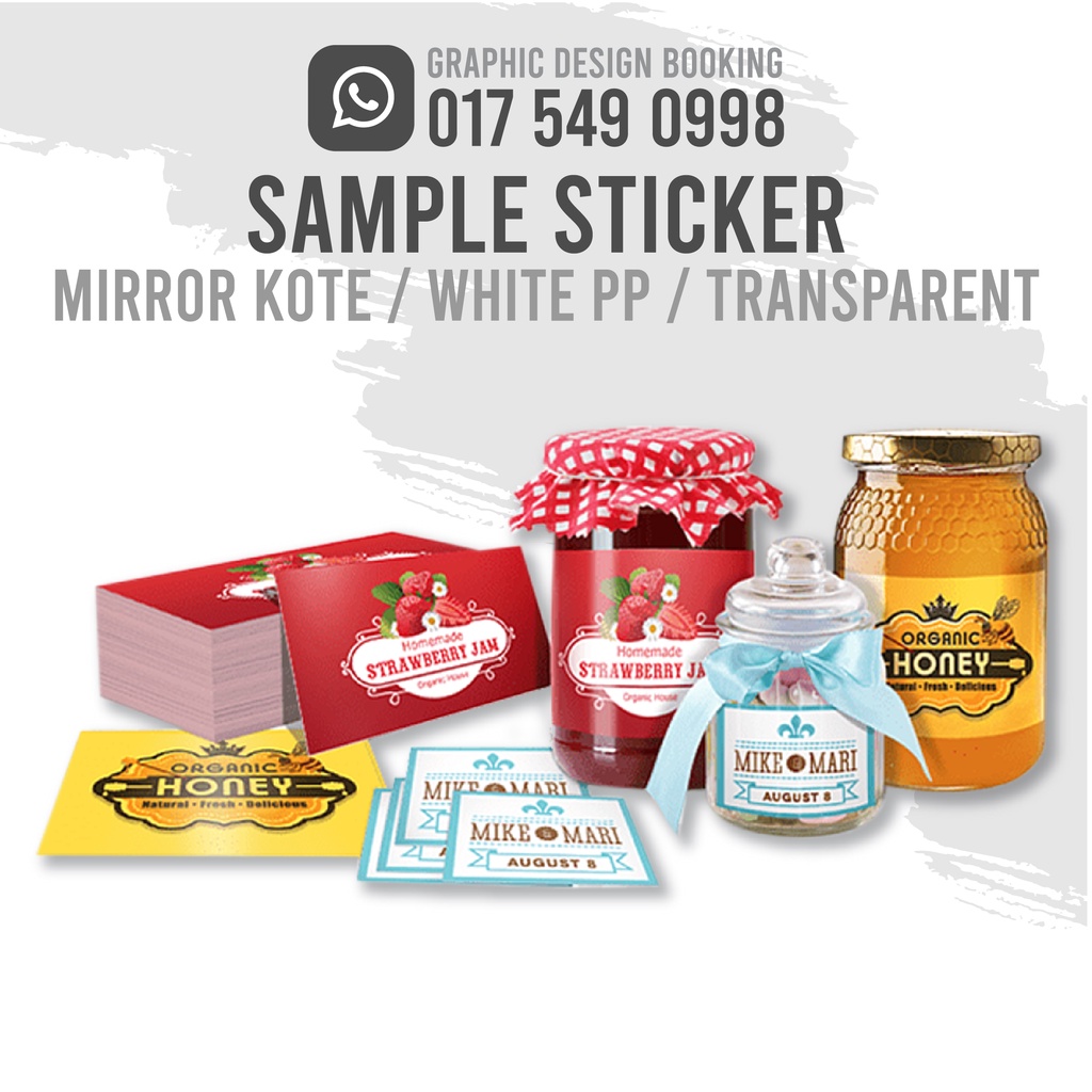 STICKER SAMPLE Mirror Kote / Transparent / Water Proof | Shopee Malaysia
