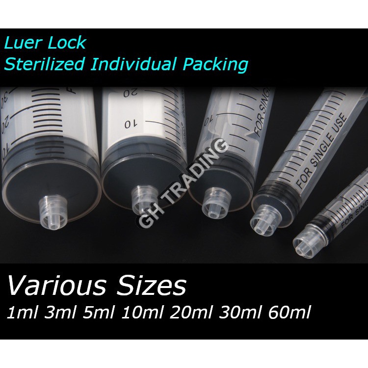 SYRINGE Luer Lock Sterilized Sterile Disposable Individual packing 1ml ...