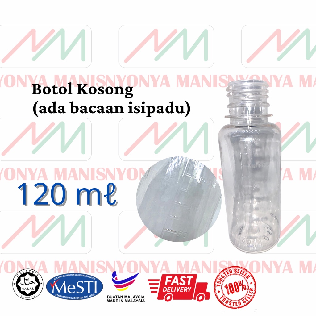 Botol Plastik 120ml /PET Plastic Bottle with cap / Botol plastik ada ...
