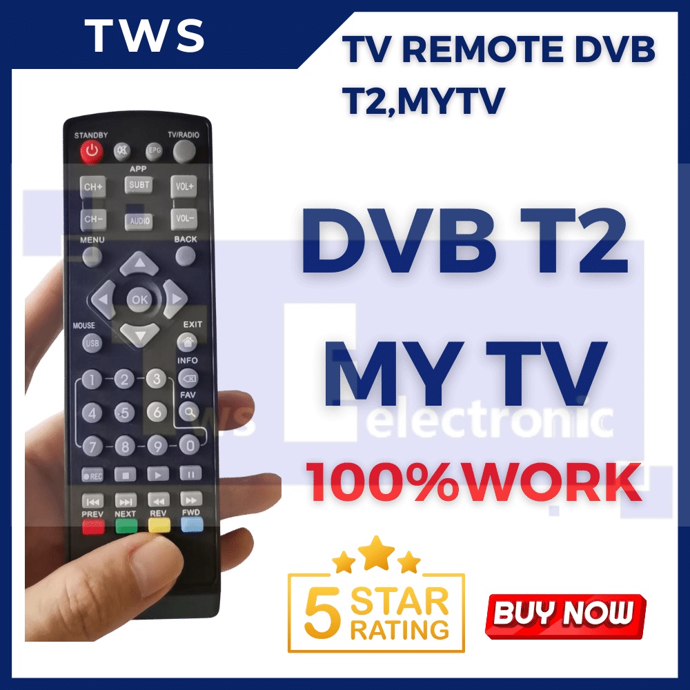 Remote control (For DVB t2, MY tv)Kawalan jauh (Untuk DVB t2, MY tv ...