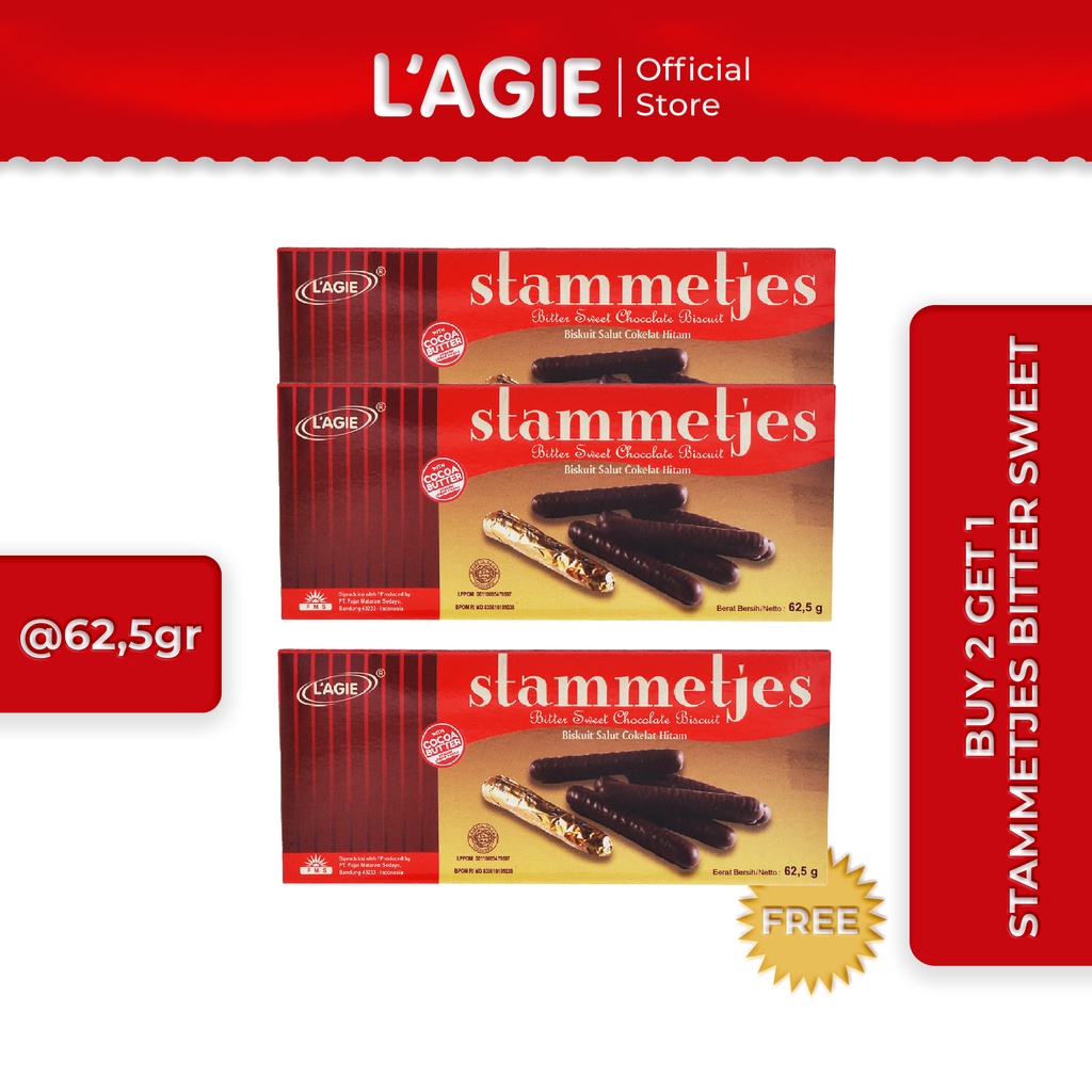 Buy 2 GET 1 FREE Lagie Chocolate Sticks Stammetjes Bitter Sweet @62,5gr ...