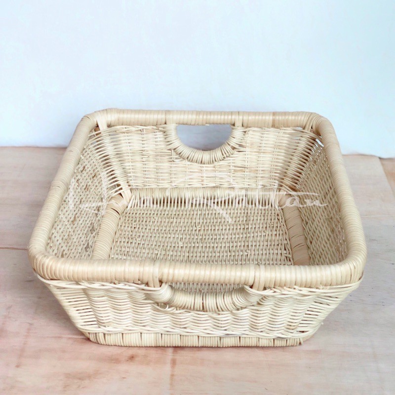 Premium quality rattan rectangular organiser basket / Rectangle tray ...