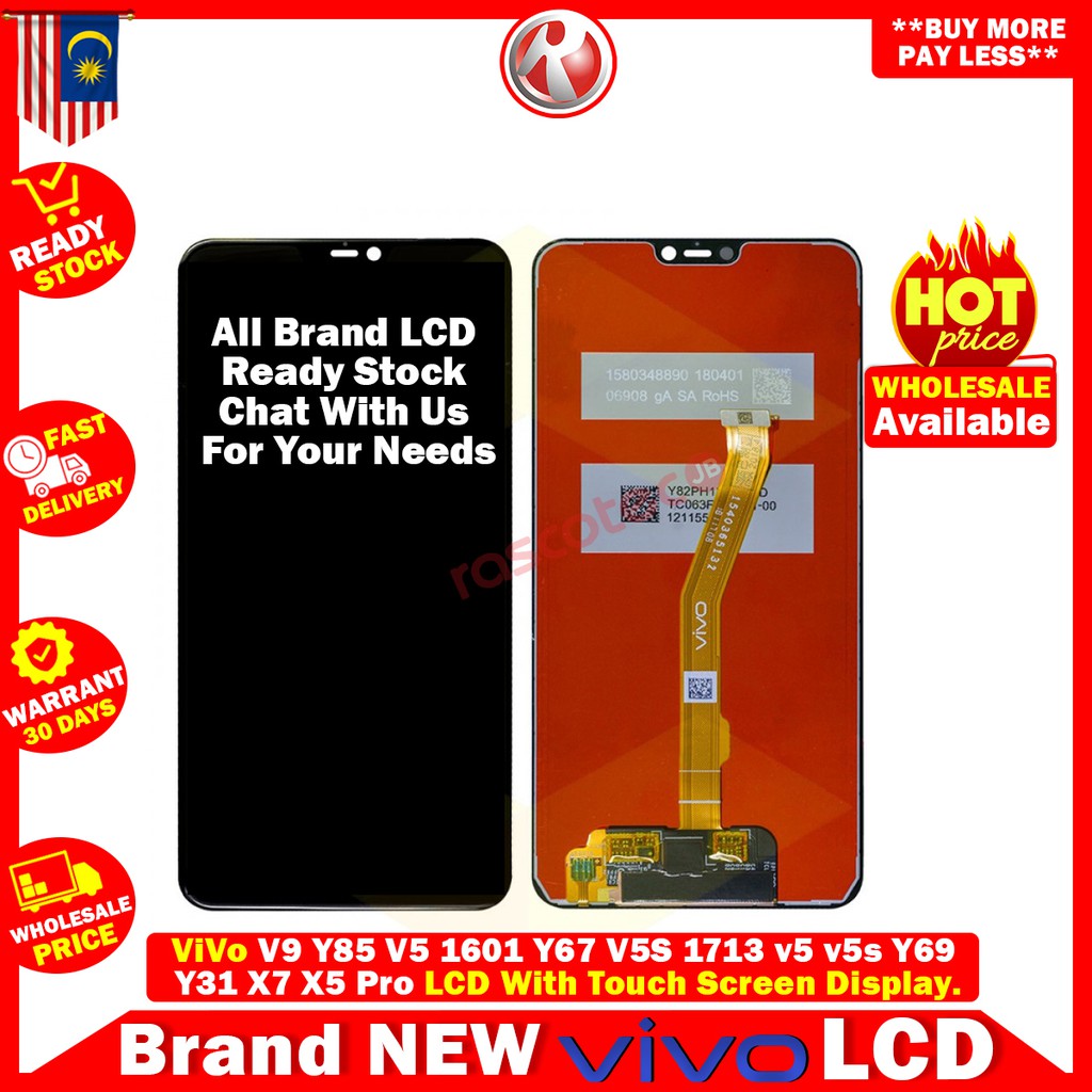 Vivo V9 Y85 V5 1601 Y67 V5S 1713 V5 V5s Y31 Lcd With Touch Screen ...